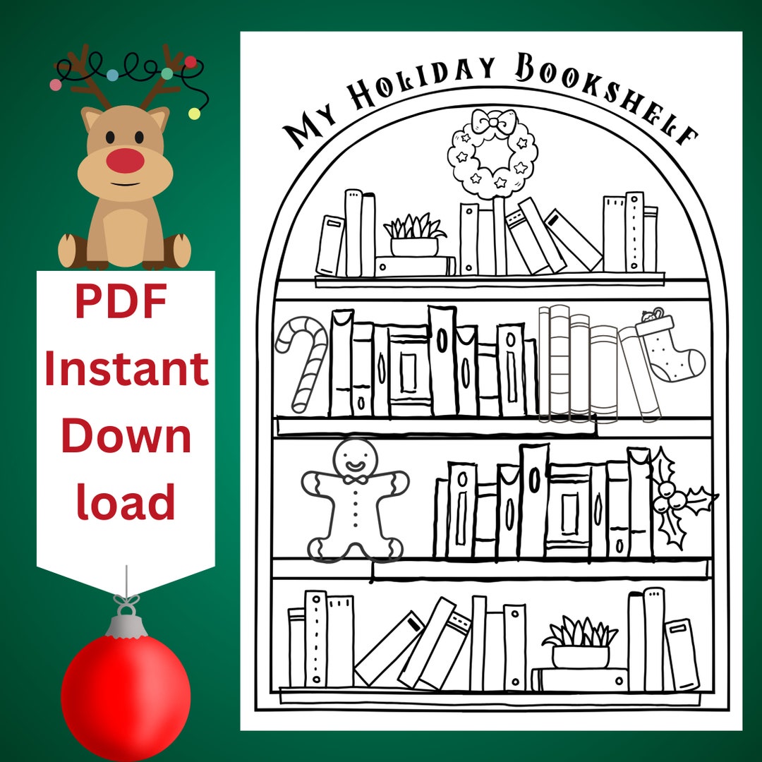 Book Tracker Printable for the Holidays, Bookshelf Reading Log, Books I ...