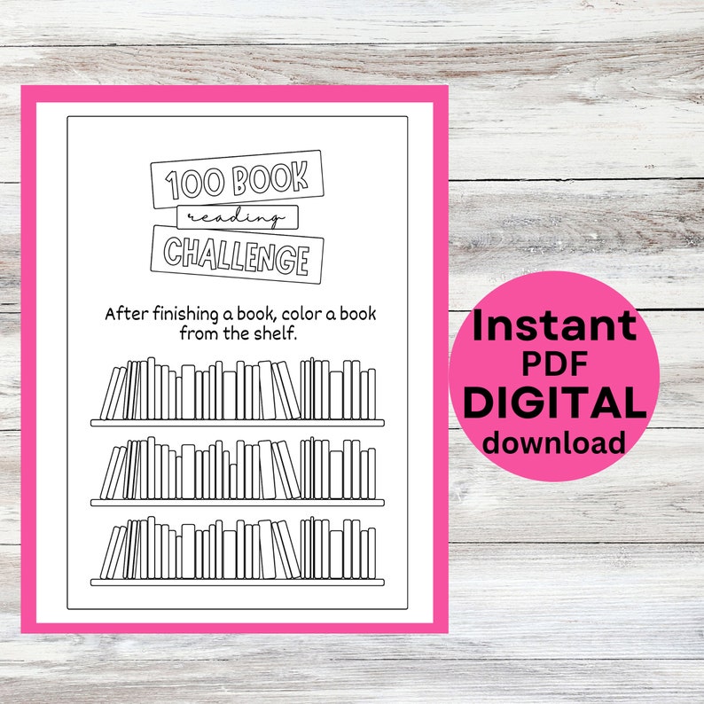 2024 Reading Tracker Printable, Bookshelf Reading Log 8X11 Letter Size ...