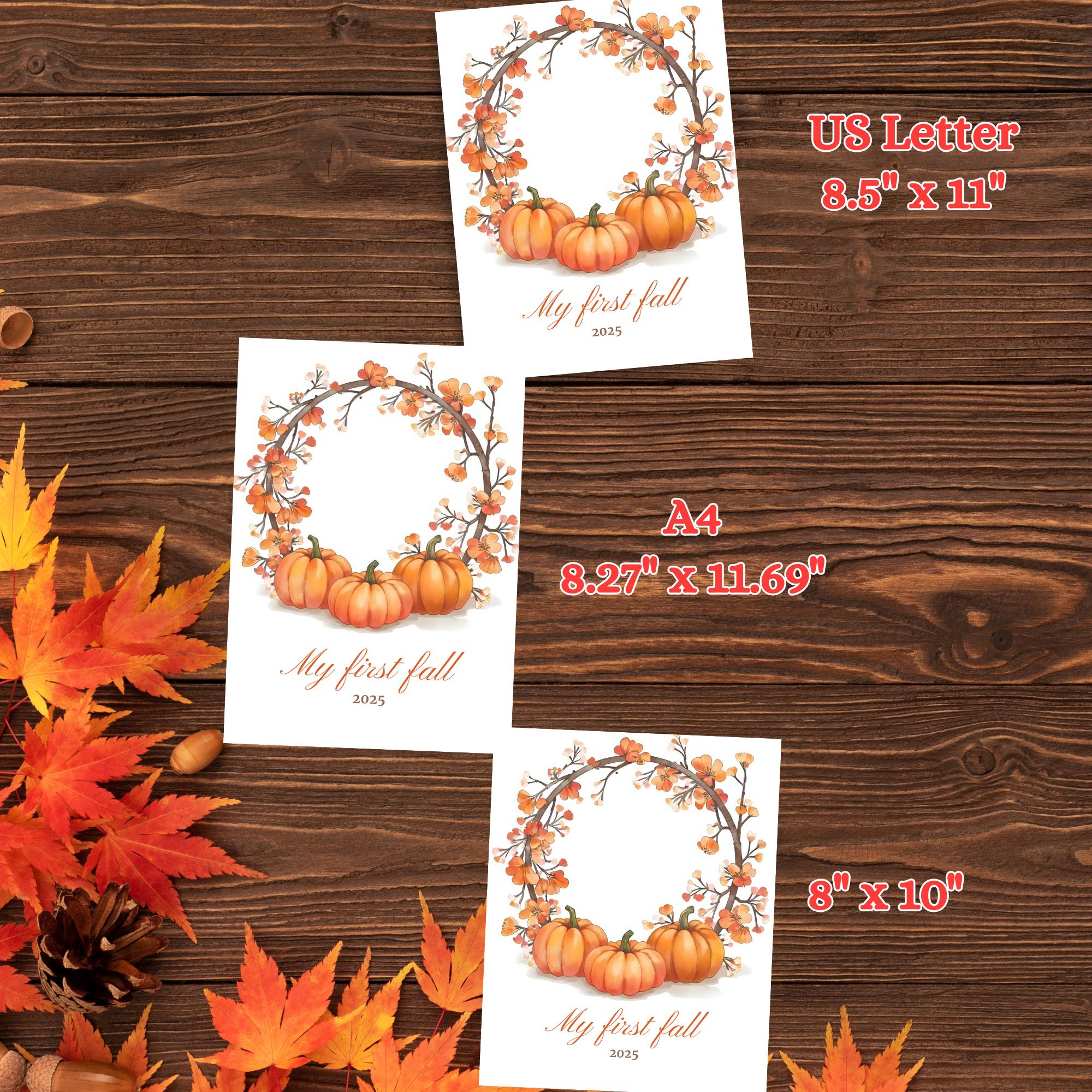 My First Fall Footprint Printable, Baby Fall Footprint Craft, Autumn ...