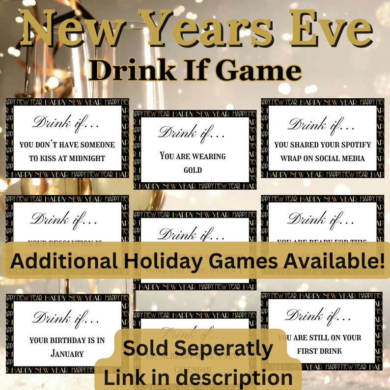 New Years Mad Lib, New Years Game, New Years Eve Party Game, New Years ...