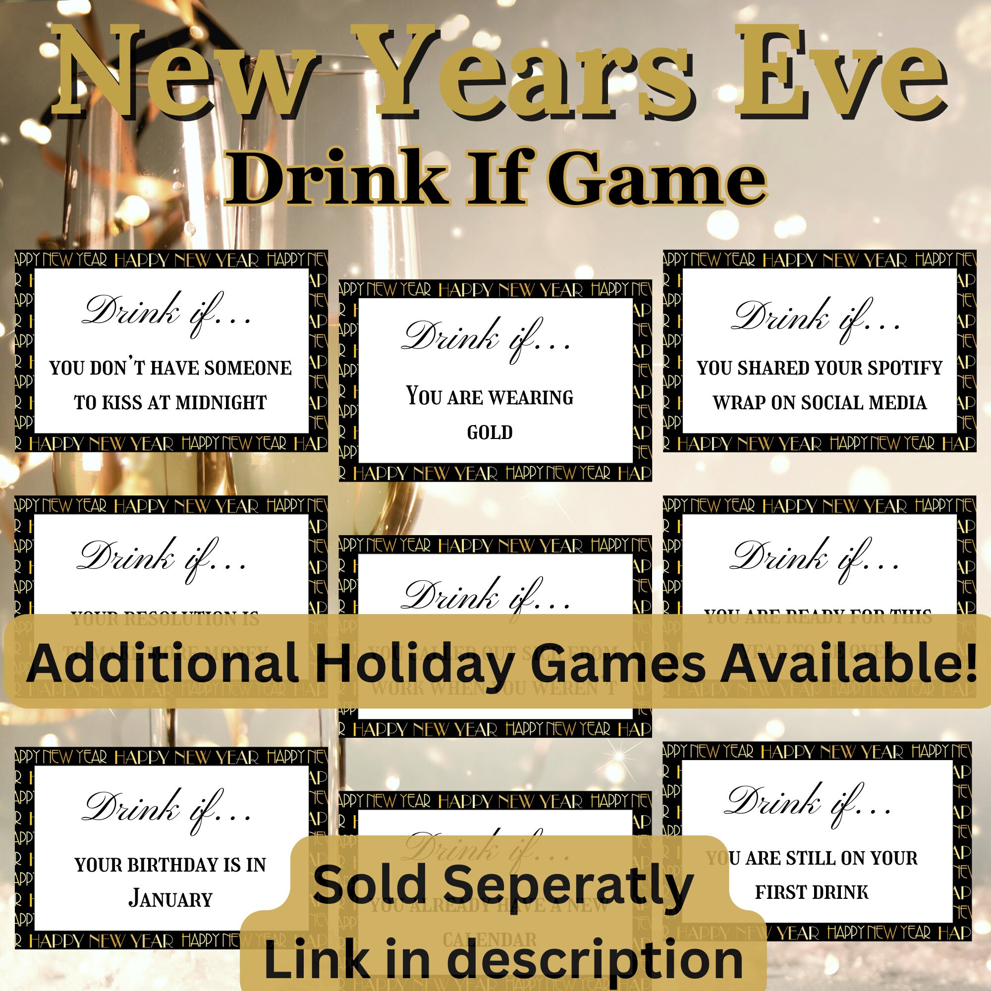 New Years Mad Lib, New Years Game, New Years Eve Party Game, New Years ...