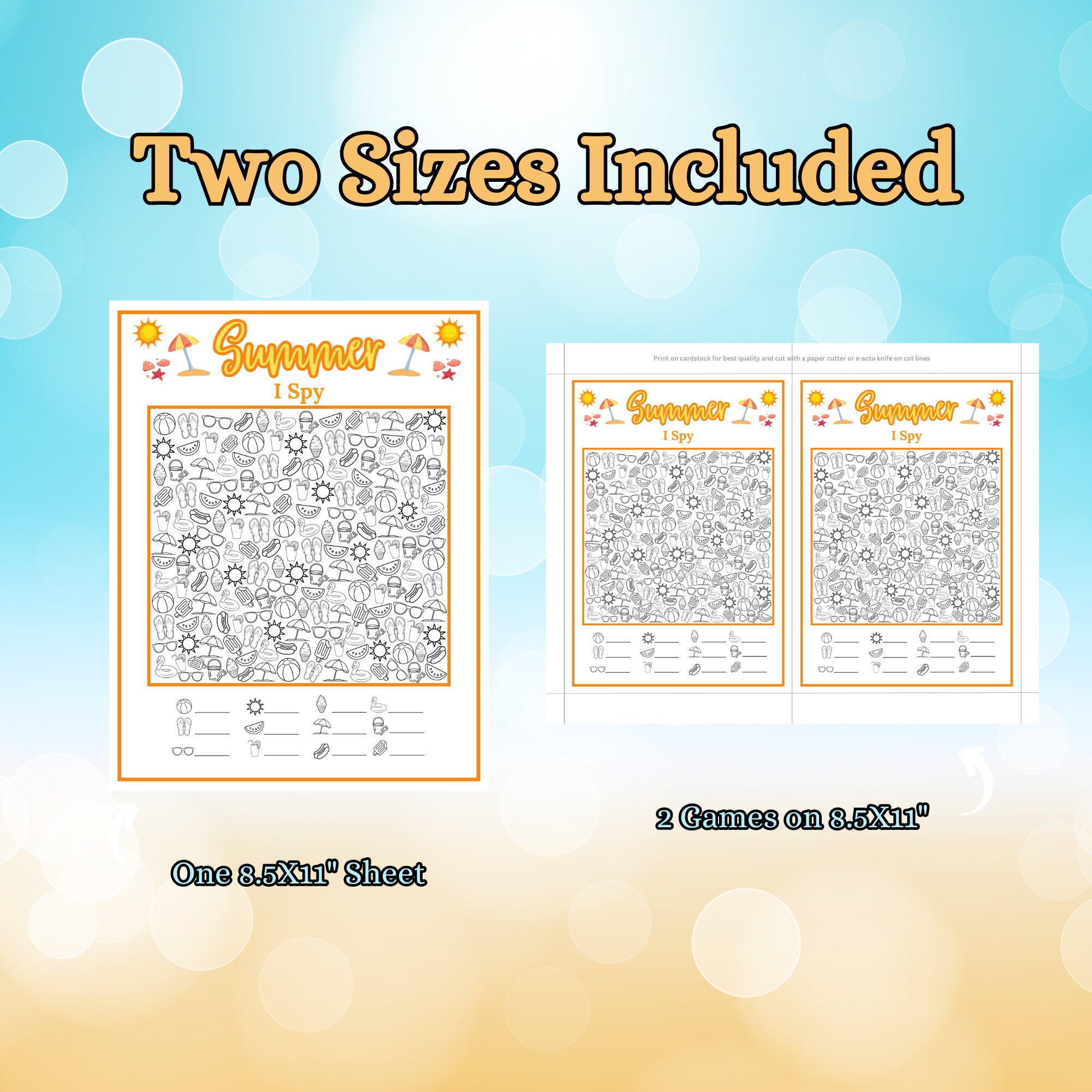 Summer I Spy Game, Summer Activity for Kids, Printable Summer Game ...
