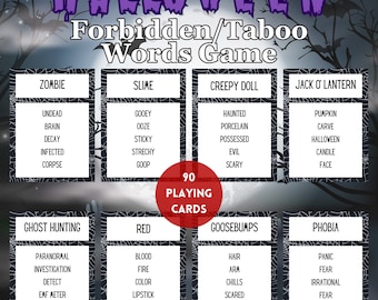 Halloween Taboo Game, Family Party Game, Printable Halloween Family ...