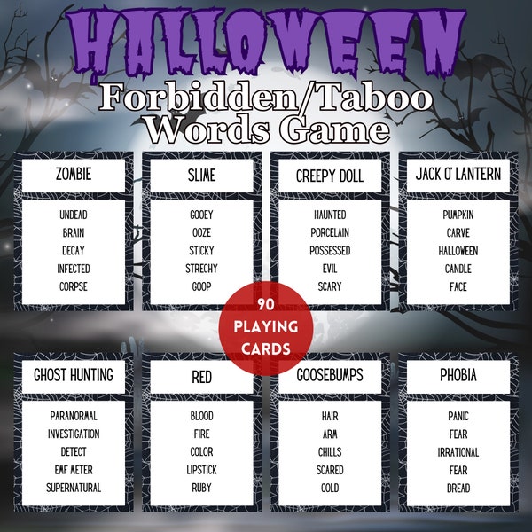 Halloween Taboo Games - Etsy