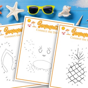 Summer Connect the Dots Game, Kids Summer Activity, Fun Summer Activity ...