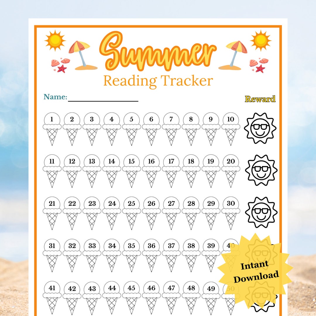 Summer Reading Tracker for Kids, Summer Reading Log, Reading Log for ...