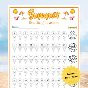 Summer Reading Tracker for Kids, Summer Reading Log, Reading Log for ...