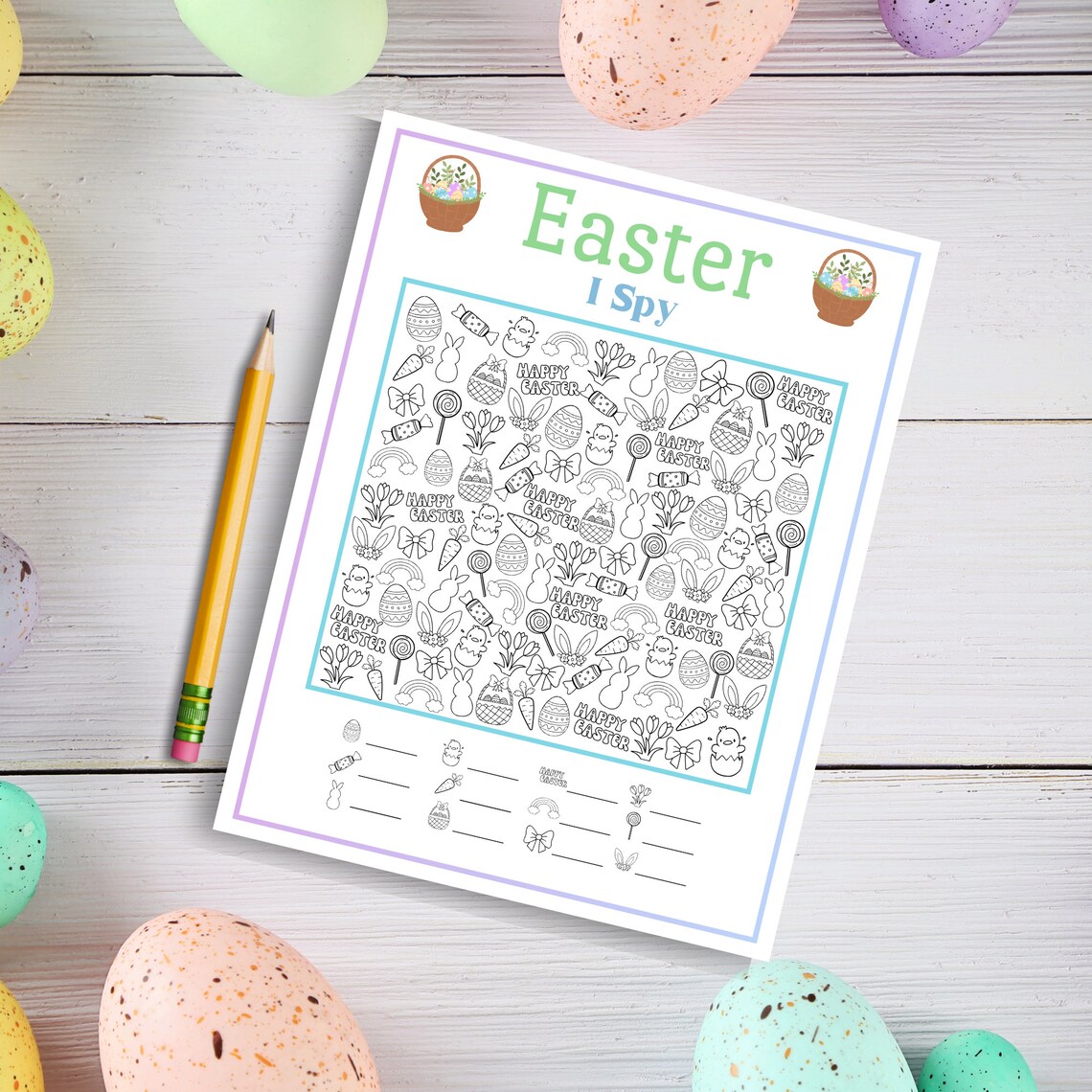 Easter I Spy Game, Easter Activity for Kids, Easter Party Game, Easter ...