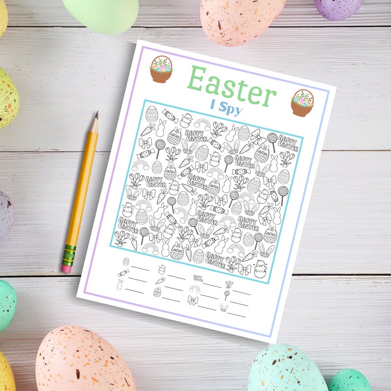 Easter I Spy Game, Easter Activity for Kids, Easter Party Game, Easter ...