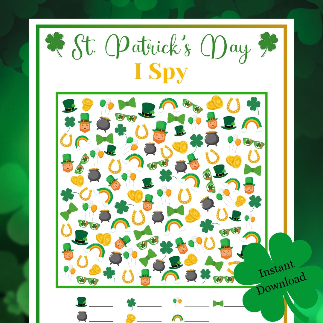 I Spy St Patrick's Day Game, St Patrick's Day Party Games, St. Patrick ...