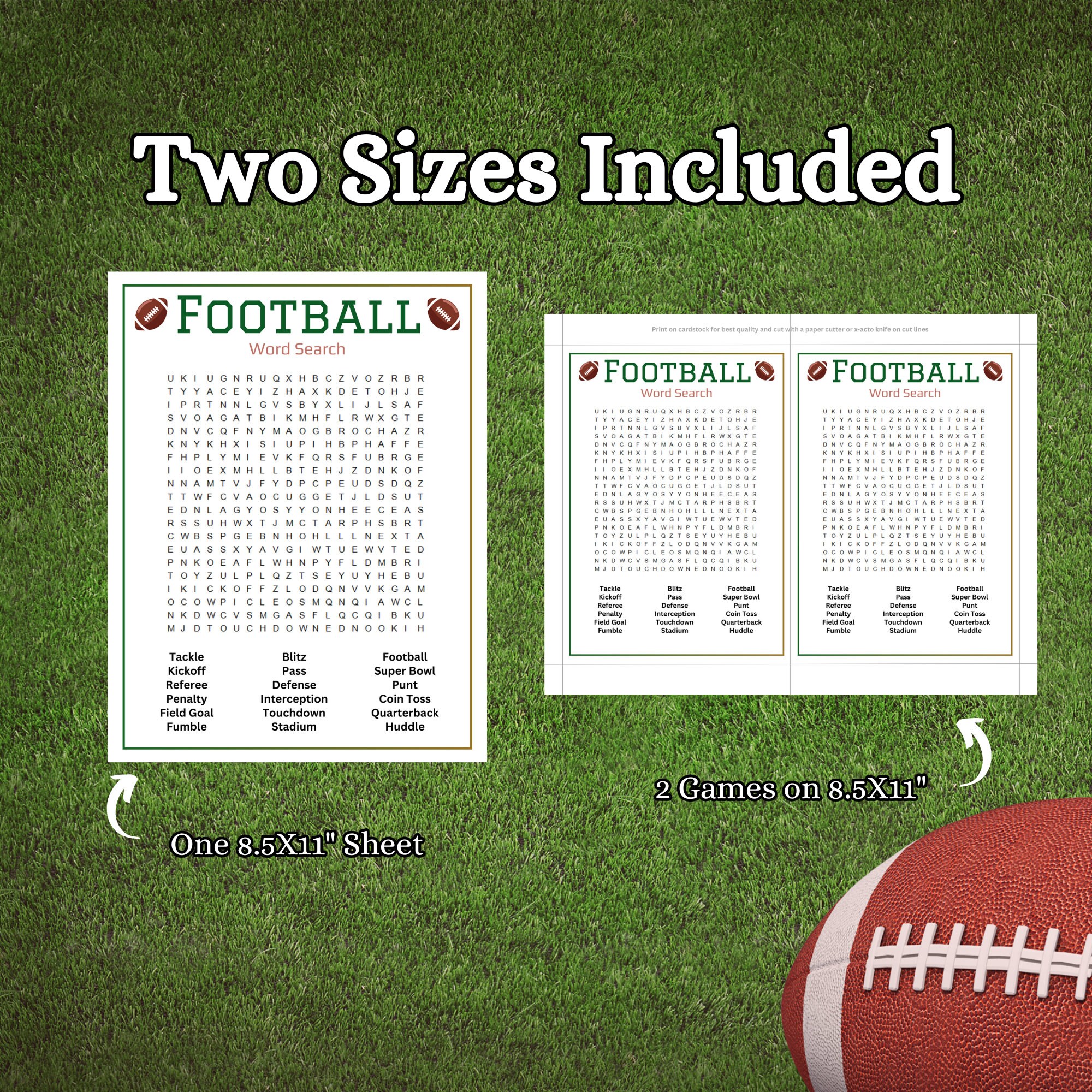 Football Word Search Game, Football Party Game, Super Bowl Party Game ...