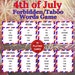 4th of July Forbidden Words Game, Fourth of July Party Games, 4th of ...