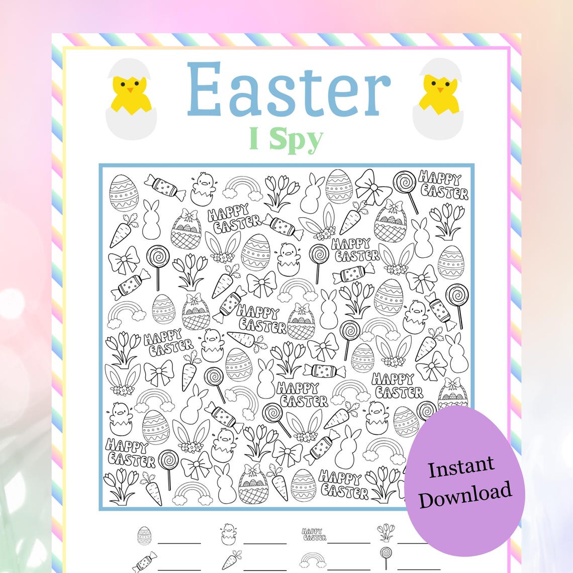 Easter I Spy Game, Easter Activity for Kids, Easter Party Game, Easter ...