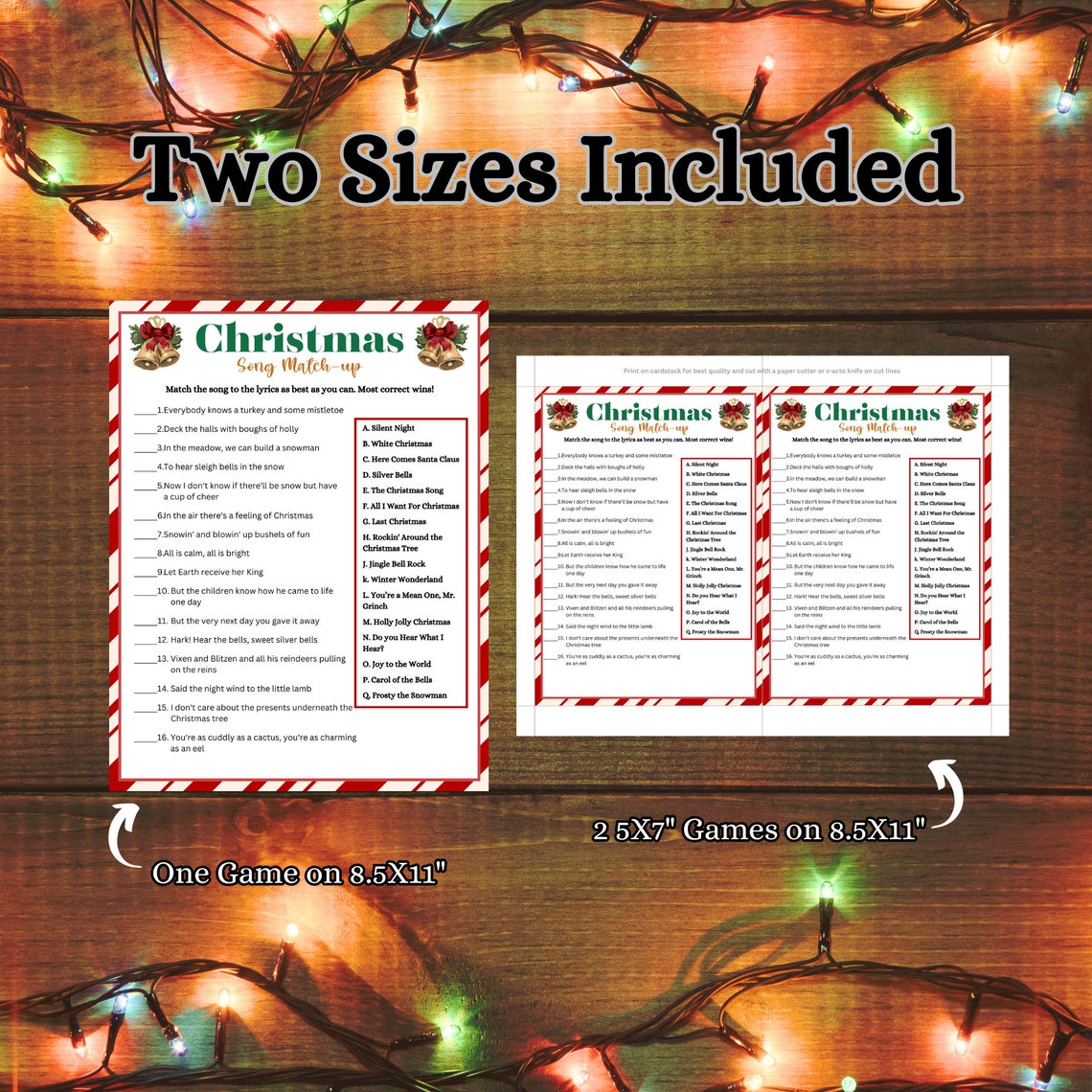 Christmas Song Match Game, Holiday Party Game, Christmas Party Game ...