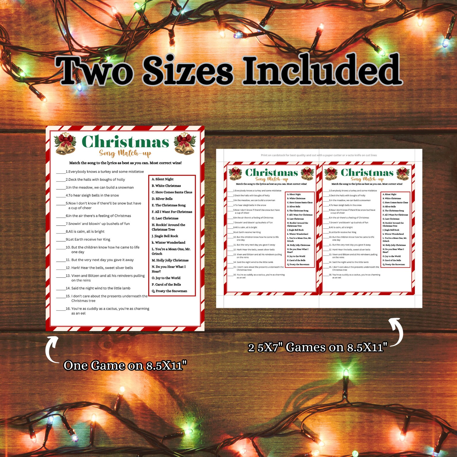 Christmas Song Match Game, Holiday Party Game, Christmas Party Game ...
