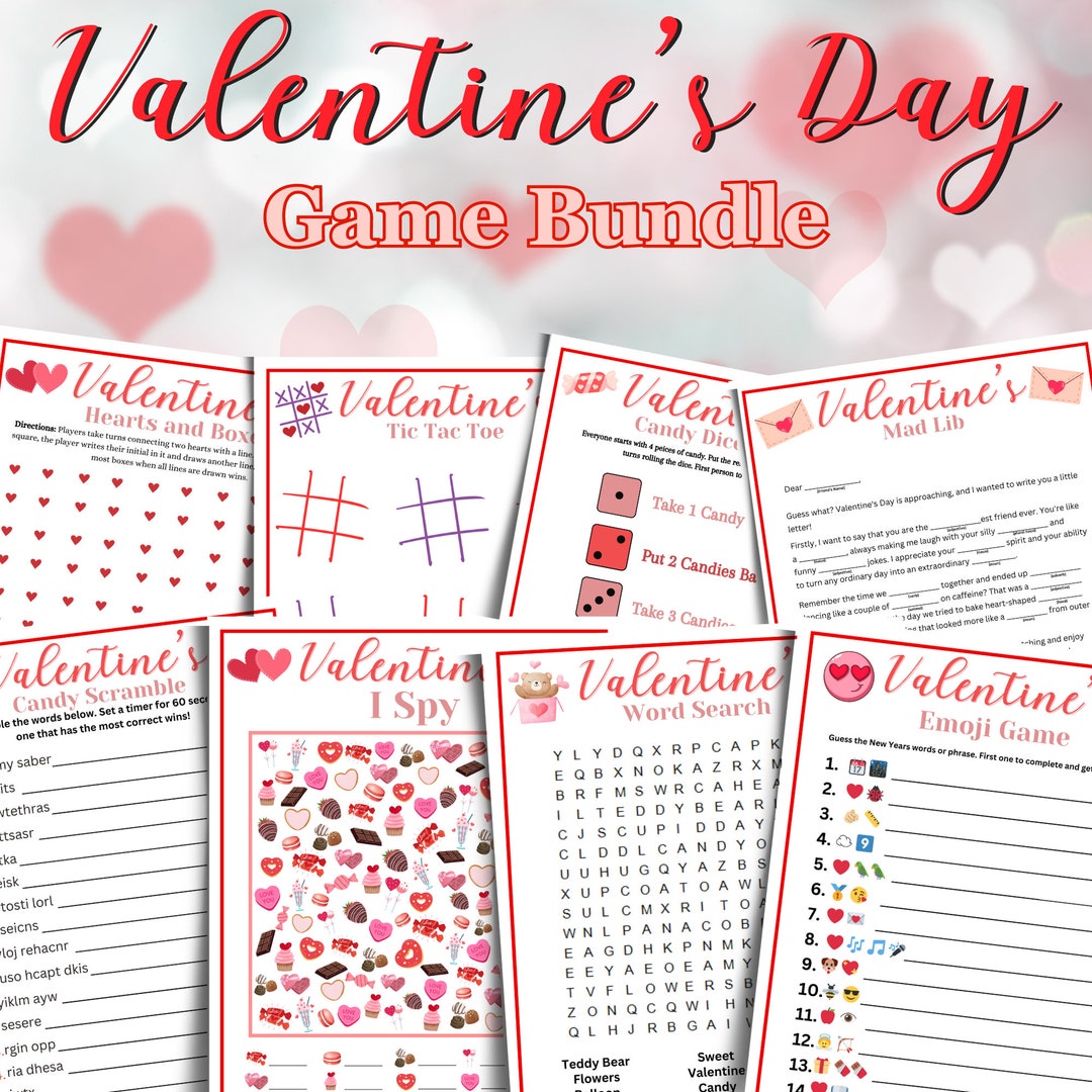 Valentines Day Game Bundle, Fun Valentines Day Games, Valentines Day ...