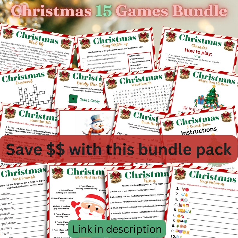 Christmas 5 Second Game, Christmas Party Game, Printable Christmas Game ...