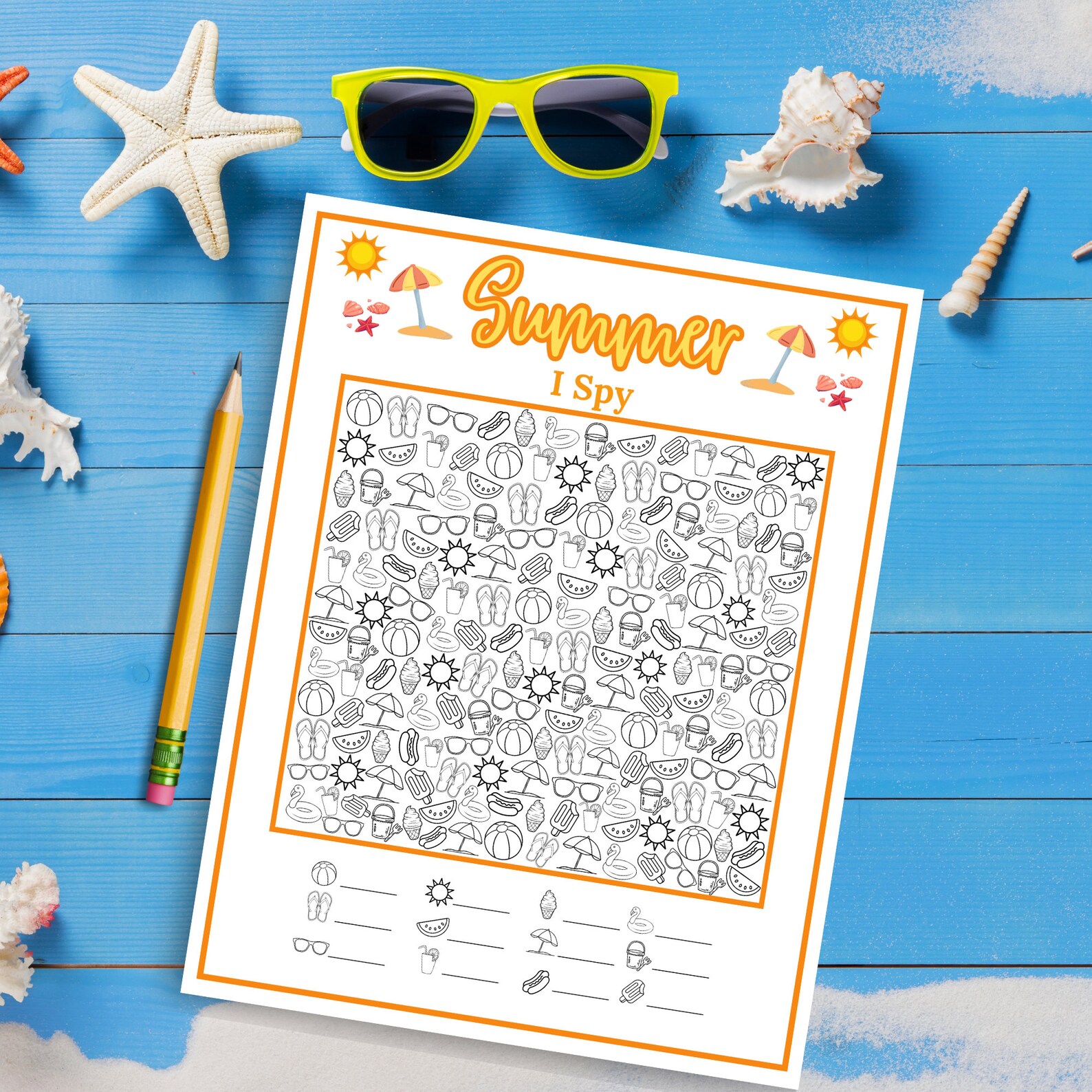 Summer I Spy Game, Summer Activity for Kids, Printable Summer Game ...