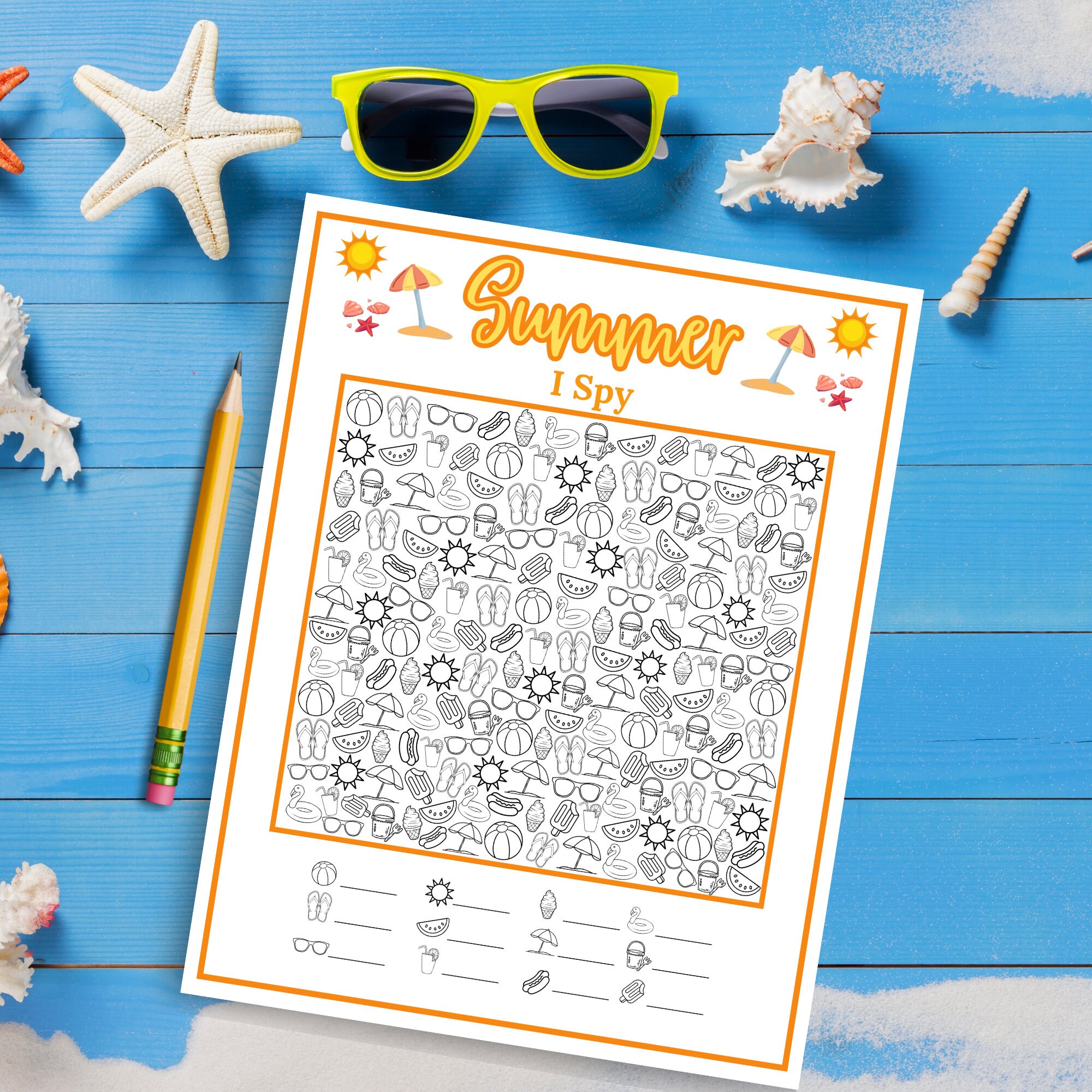 Summer I Spy Game, Summer Activity for Kids, Printable Summer Game ...
