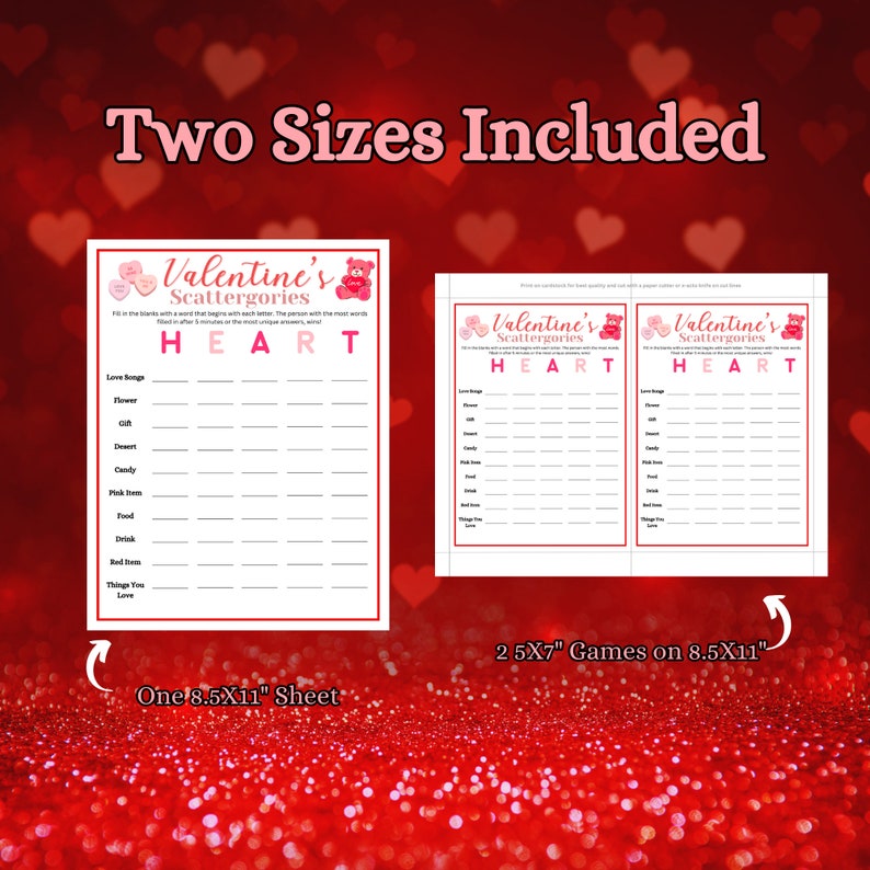 Valentine's Day Scattergories Game, Valentine's Day Game, Valentine's ...