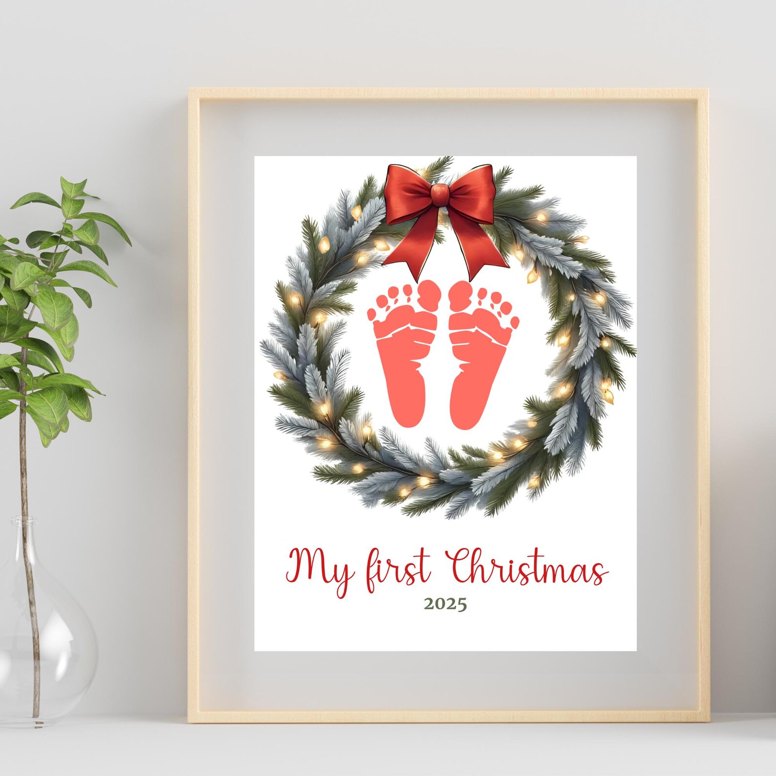 My First Christmas Footprint Printable, Baby First Christmas Printable ...