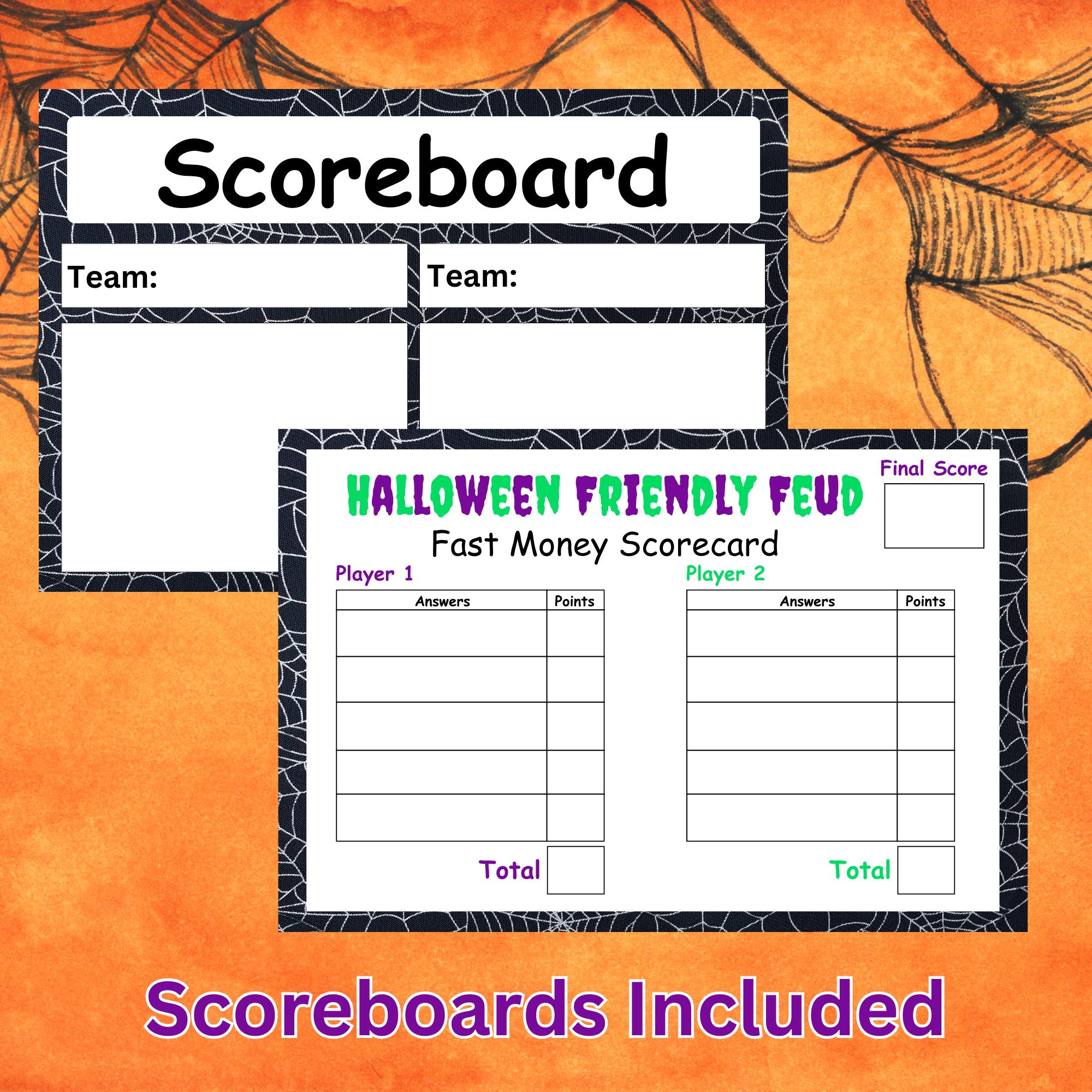 Halloween Friendly Feud Game, Printable Halloween Game, Halloween Party ...