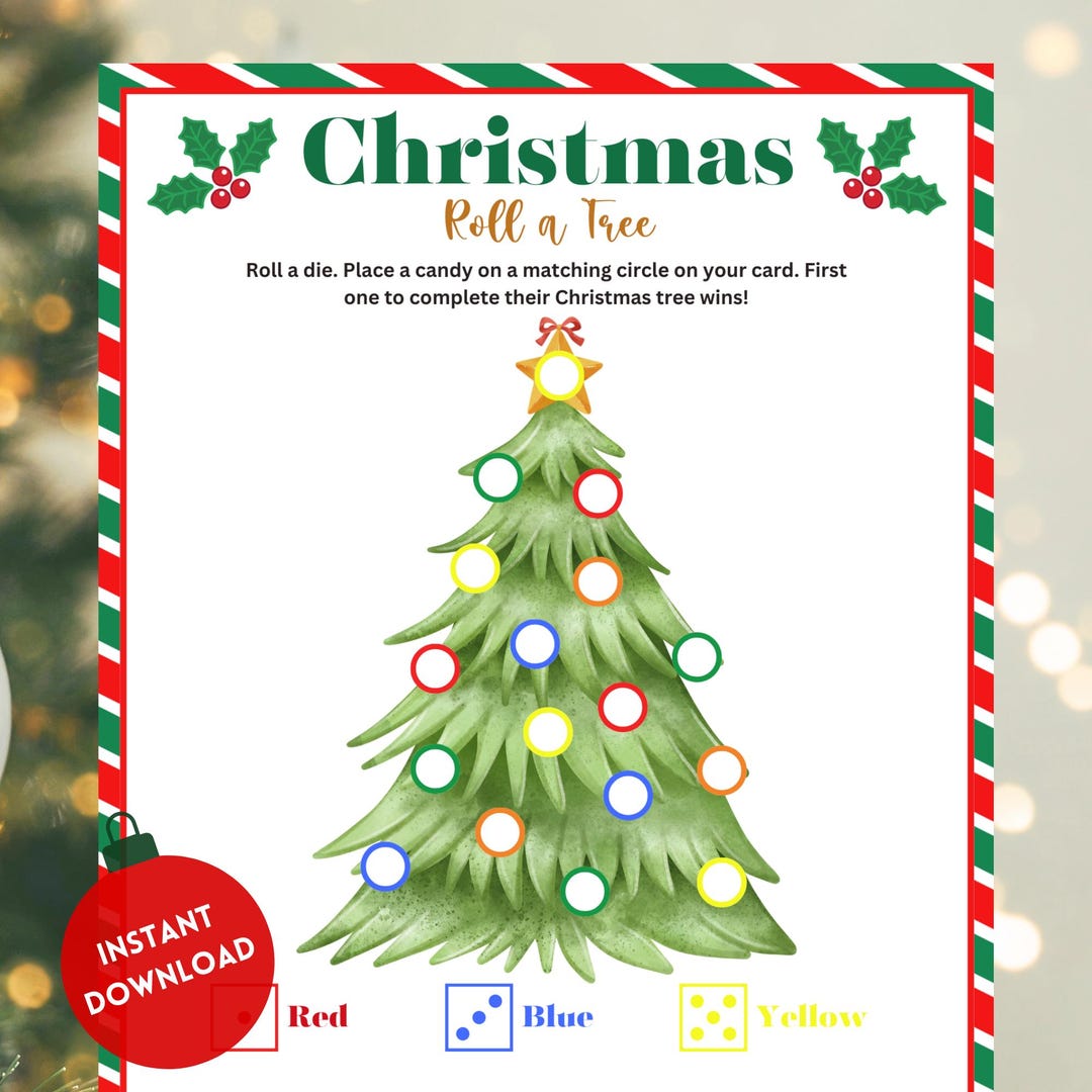 Roll a Christmas Tree Game, Roll a Tree Dice Game, Christmas Activity ...