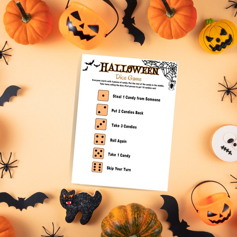Halloween Candy Dice Game, Candy Dice Game, Halloween Games for Kids ...