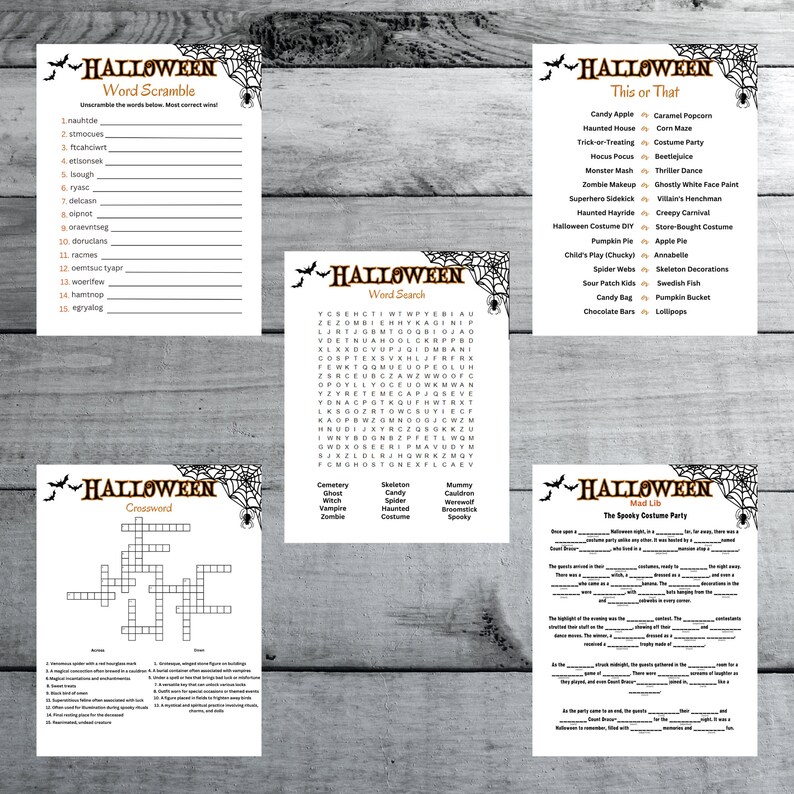 Halloween Game Bundle, Halloween Party Games, Office Party Games ...