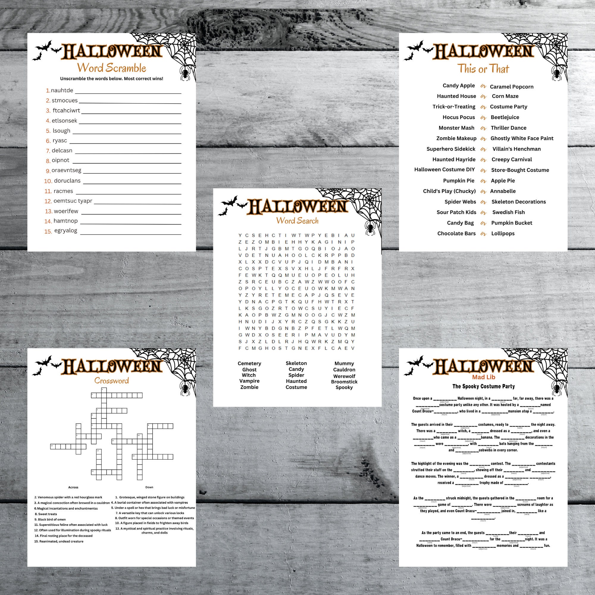 Halloween Game Bundle, Halloween Party Games, Office Party Games ...