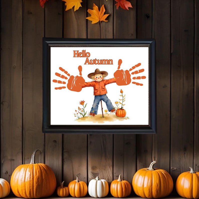 Fall Scarecrow Handprint Craft, Autumn Handprint Craft, Toddler ...