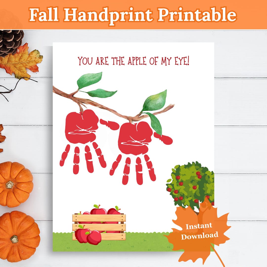 Fall Handprint Printable, Fall Preschool Craft, Kids Fall Craft, Fall ...