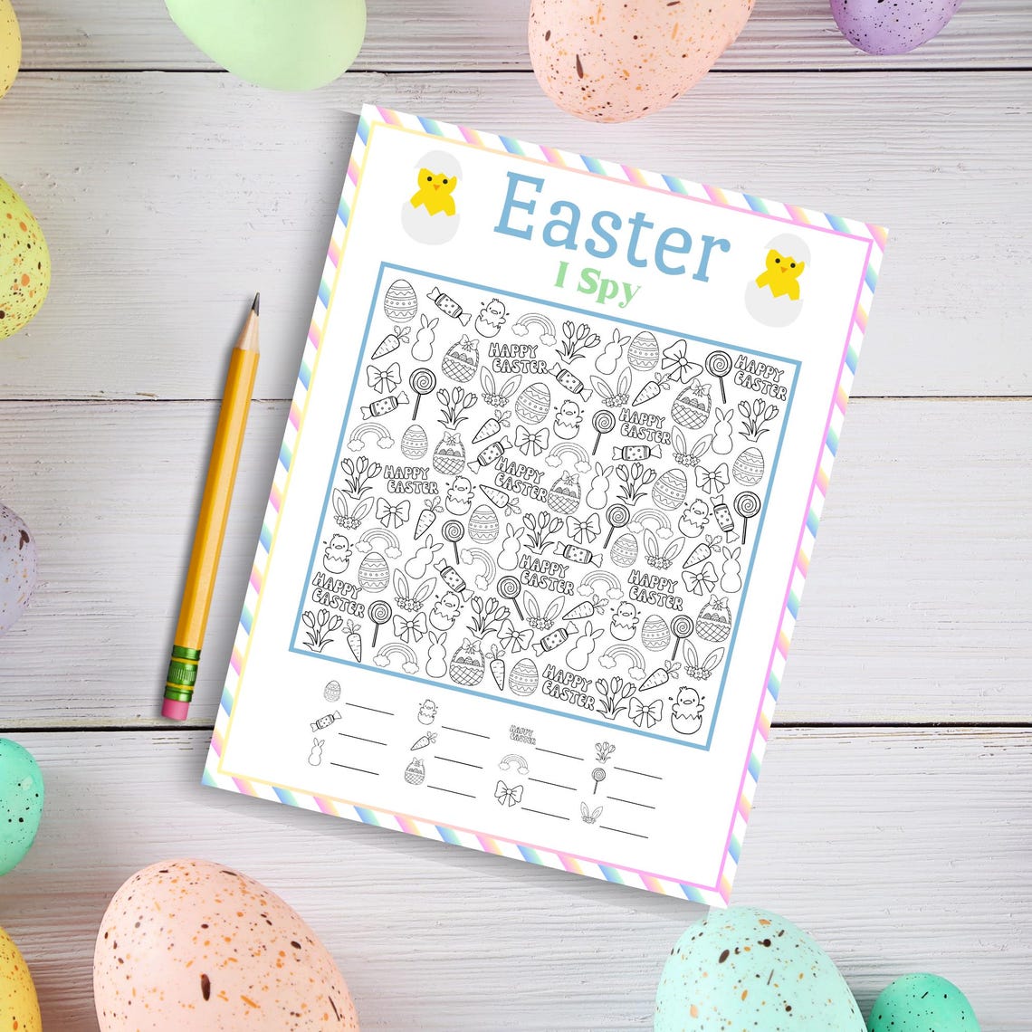 Easter I Spy Game, Easter Activity for Kids, Easter Party Game, Easter ...