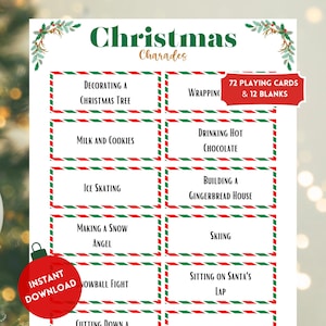 Christmas Charades Party Game, Christmas Charades, Christmas Party ...