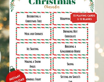 Christmas Charades Game, Printable Christmas Charades Game, Christmas ...