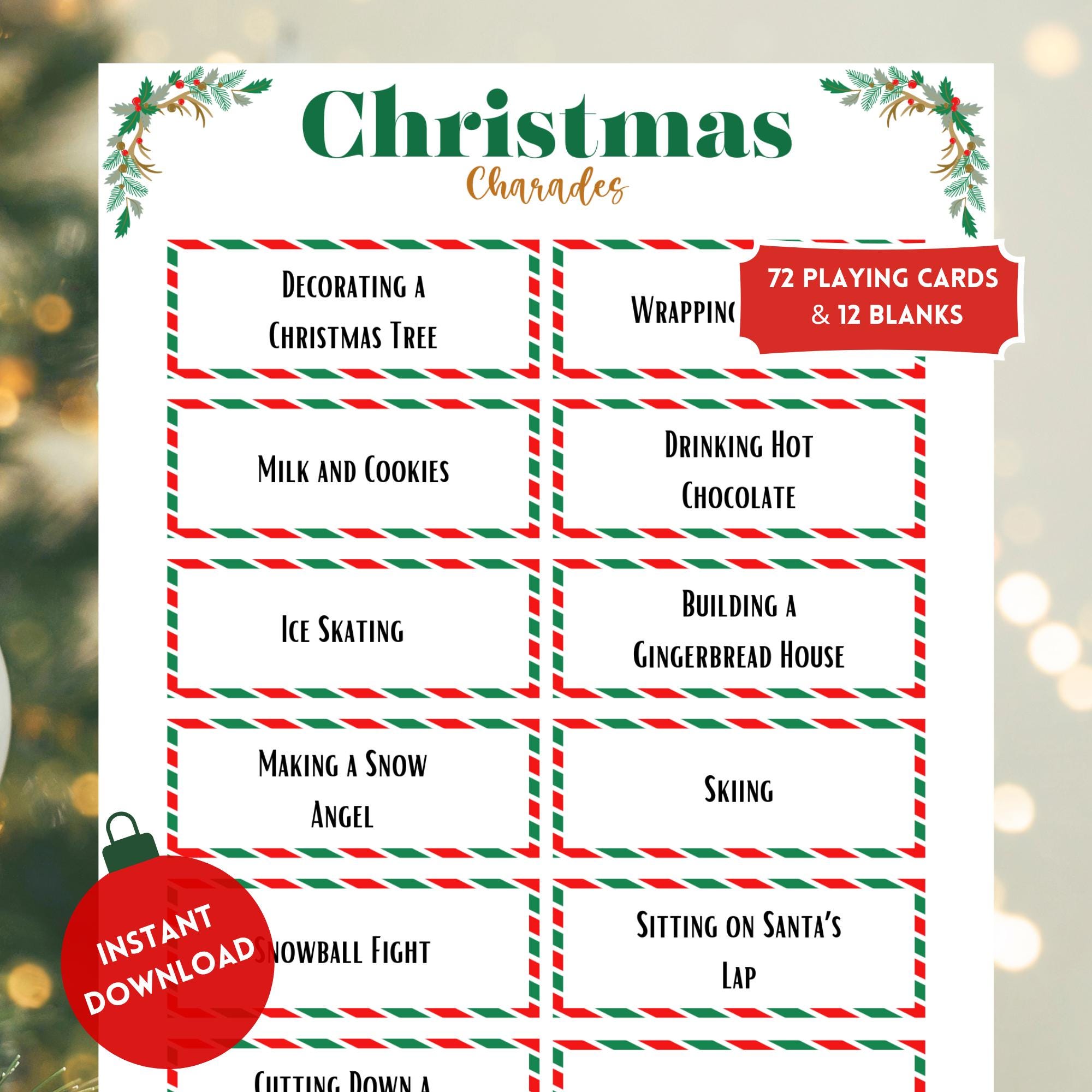 Christmas Charades Party Game, Christmas Charades, Christmas Party ...