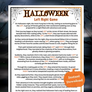 Halloween Left Right Game Scary - Etsy