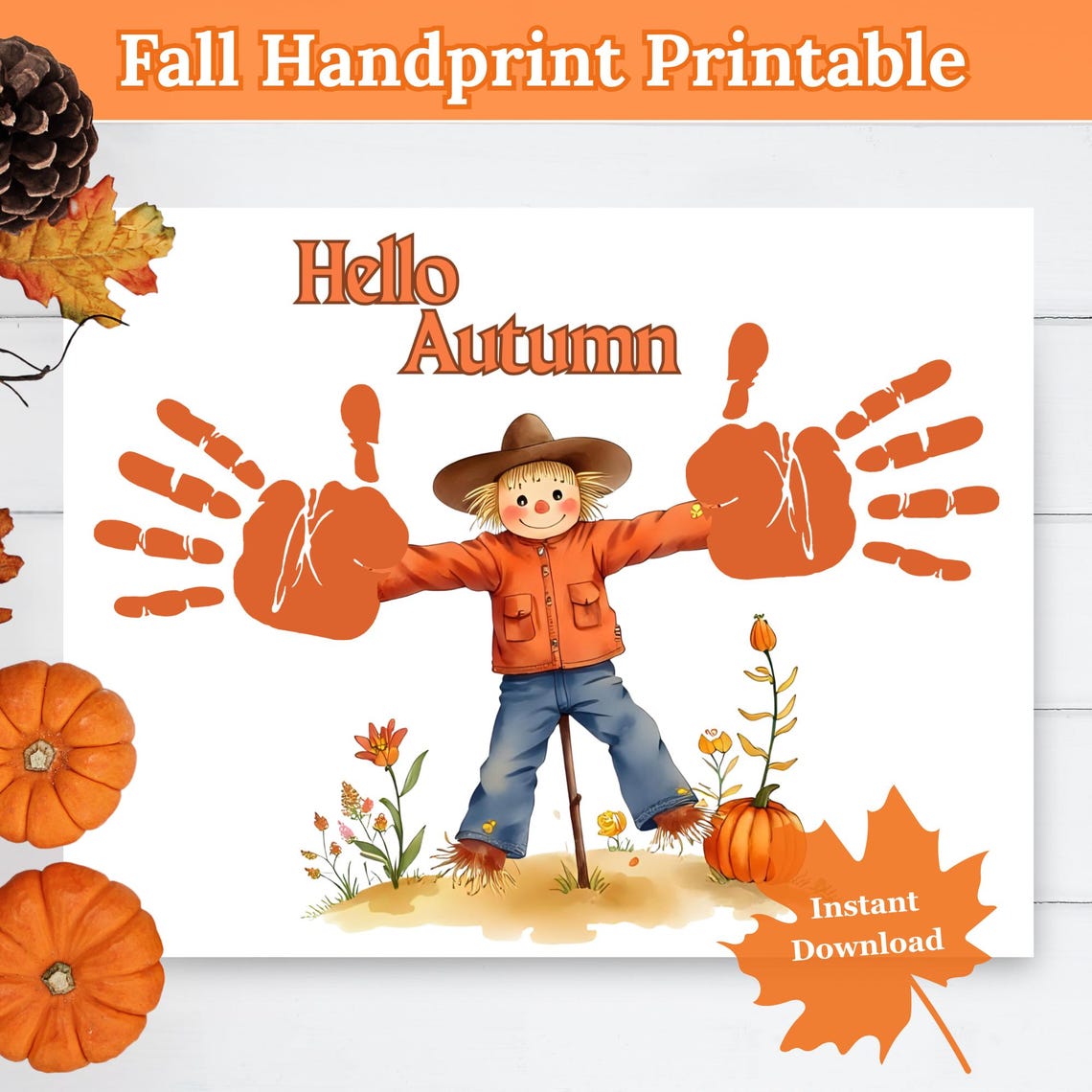 Fall Scarecrow Handprint Craft, Autumn Handprint Craft, Toddler ...
