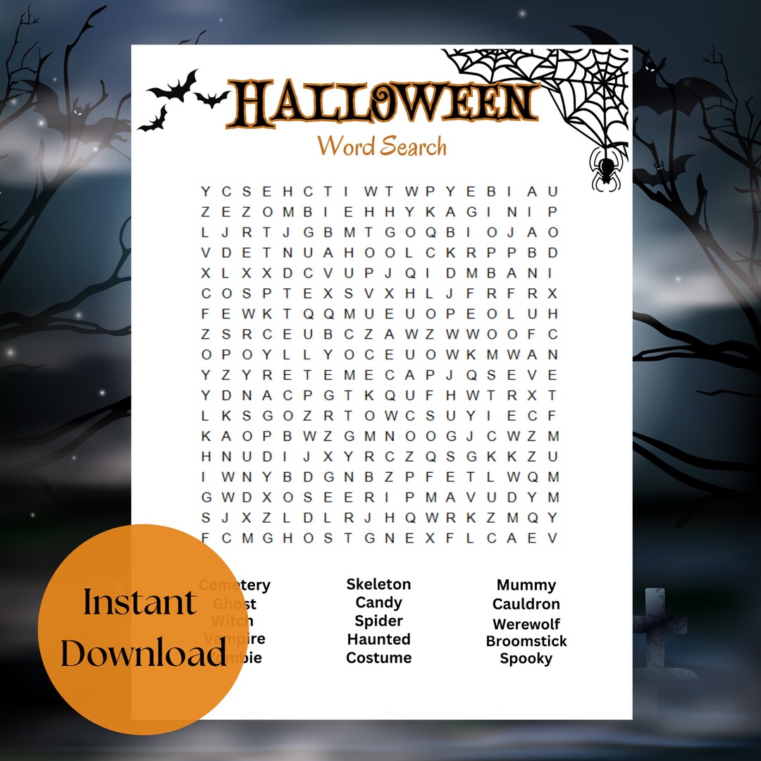 Halloween Word Search, Word Search Puzzle, Halloween Puzzle, Halloween ...