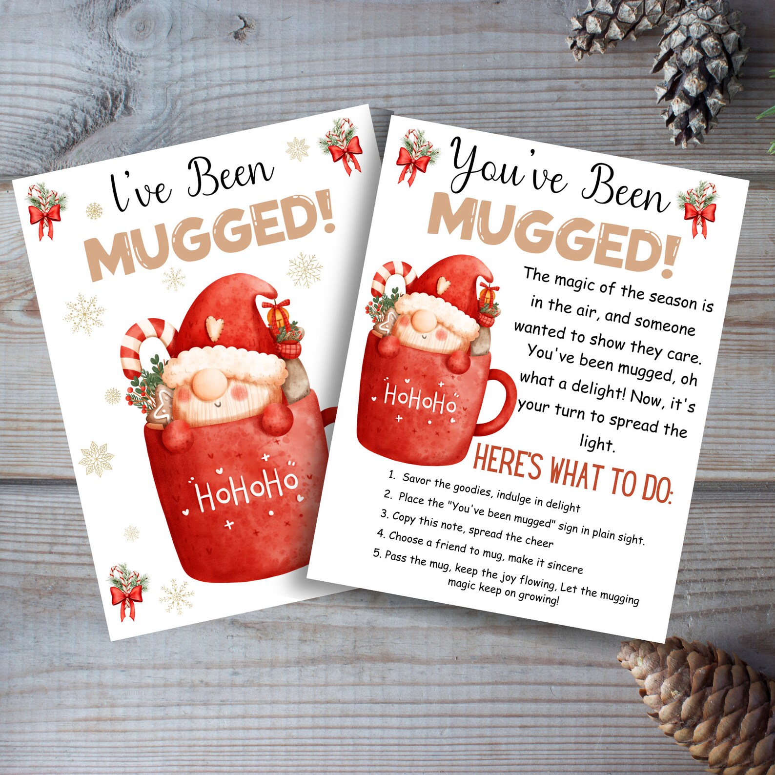 You've Been Mugged Christmas Printable, I've Been Mugged Gnome Sign ...
