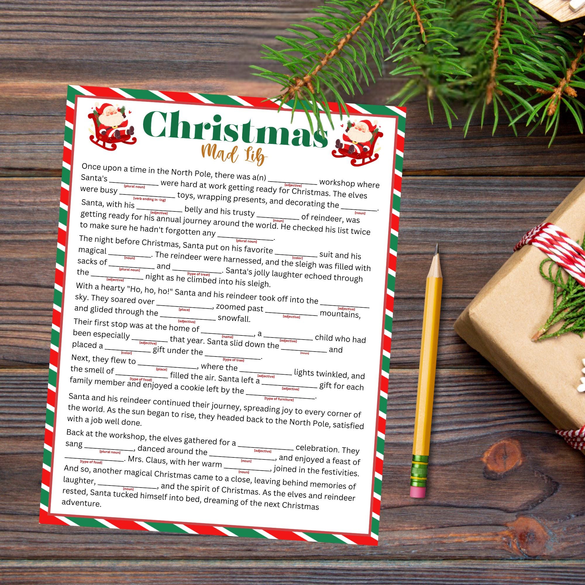 Christmas Mad Libs, Christmas Party Game, Christmas Story Mad Libs for ...