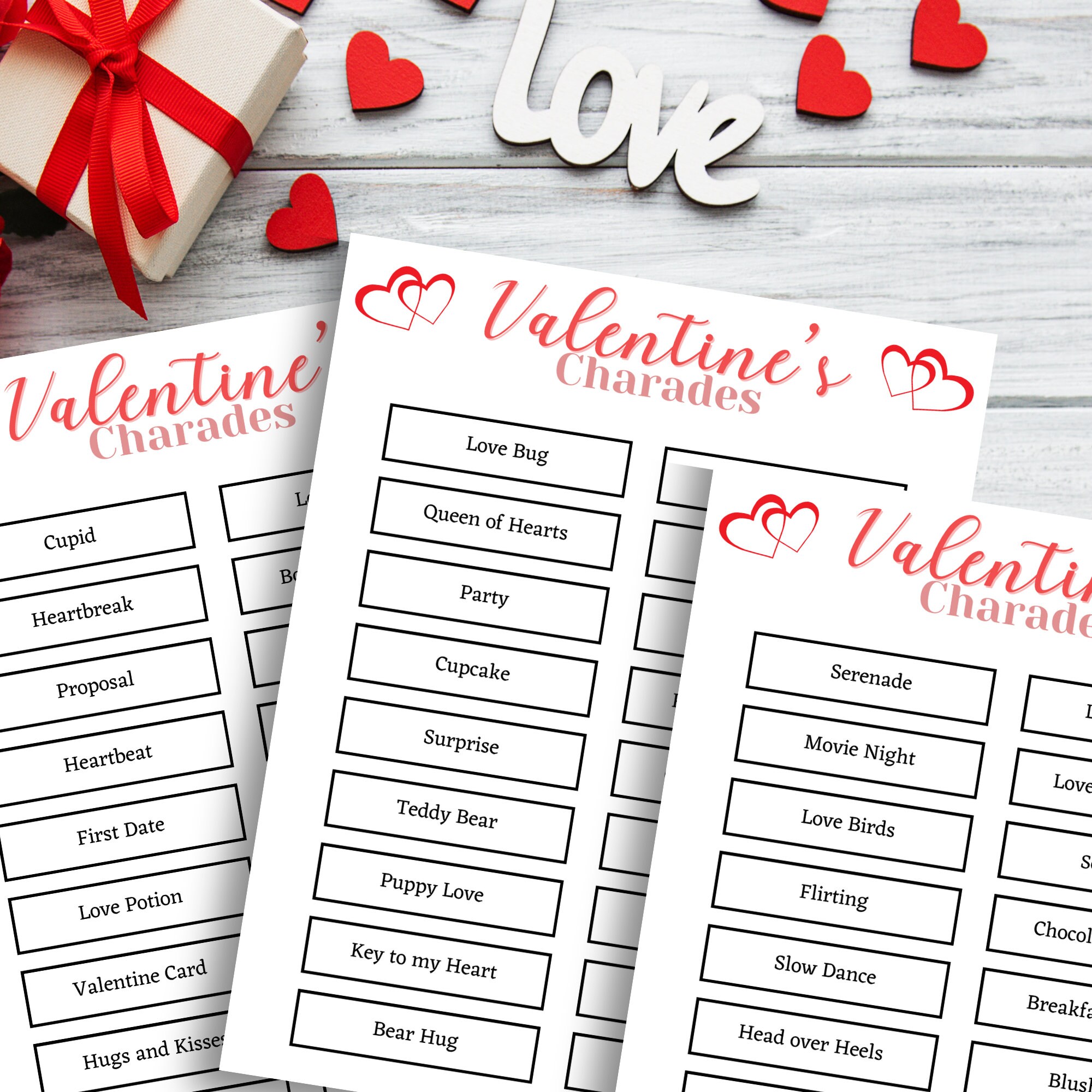 Valentines Day Charades Game, Valentine Party Game, Galentine Party ...