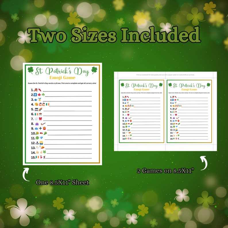 St Patrick's Day Emoji Pictionary, Emoji Game, St Patricks Day Party ...