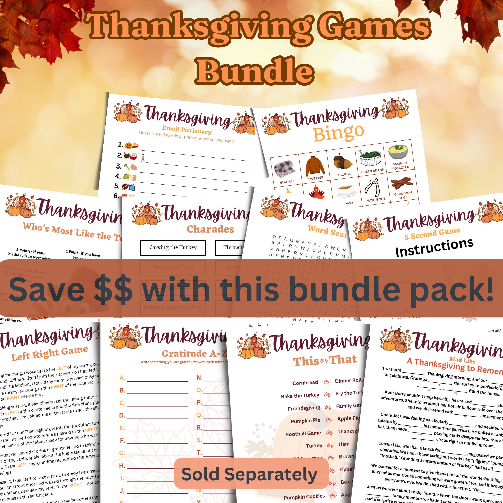 Thanksgiving This or That Game, Thanksgiving Dinner Party Game ...