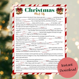Christmas Mad Libs, Christmas Party Game, Christmas Story Mad Libs for ...