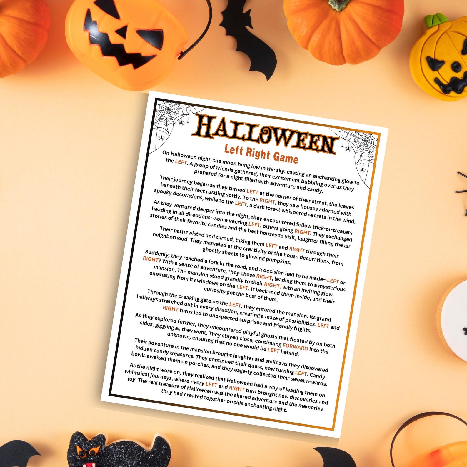 Halloween Left Right Game, Left Right Game, Halloween Games for Adults ...