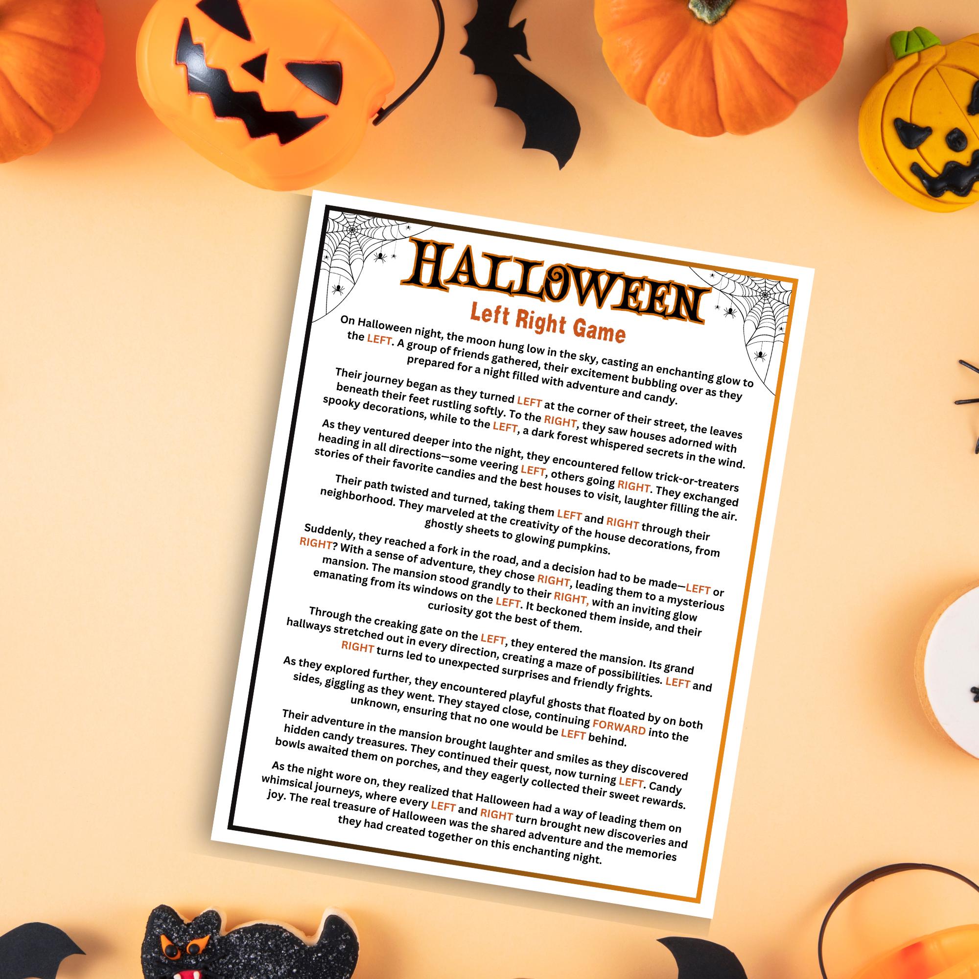 Halloween Left Right Game, Left Right Game, Halloween Games for Adults ...