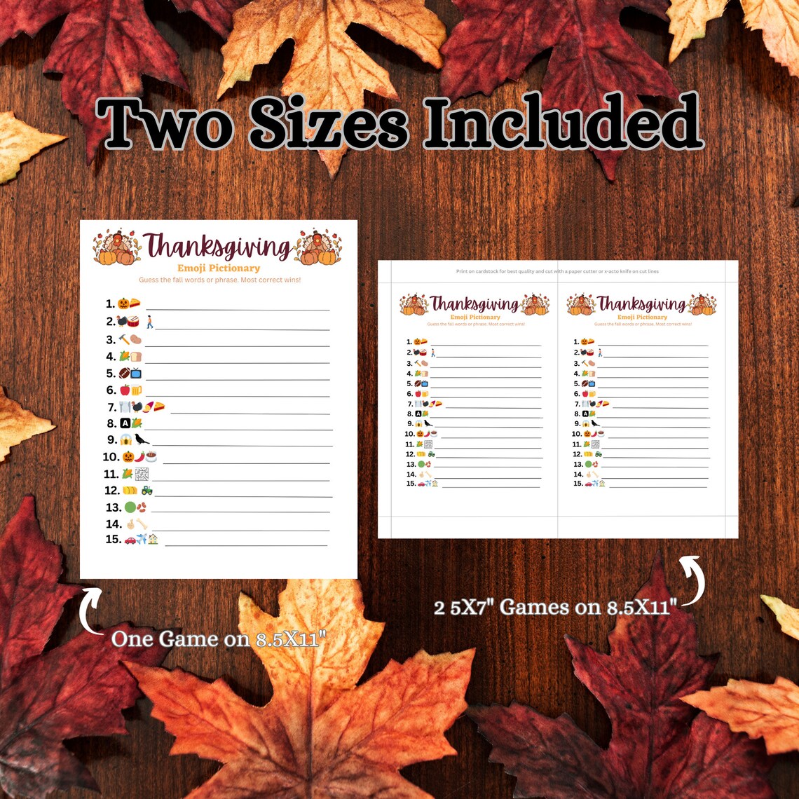 Thanksgiving Emoji Pictionary Game, Thanksgiving Games for Family ...