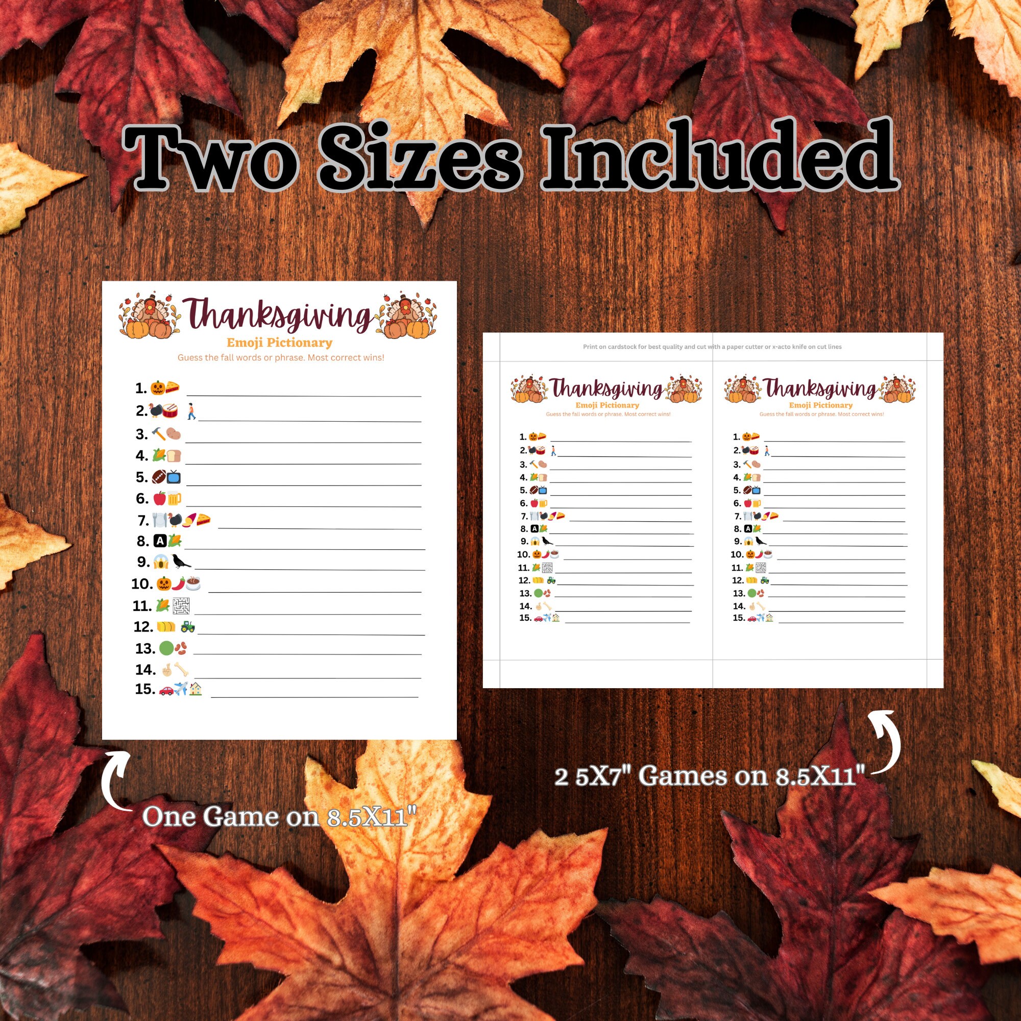 Thanksgiving Emoji Pictionary Game, Thanksgiving Games for Family ...