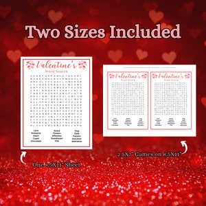 Valentine's Day Word Search, Word Search, Valentine's Day Printable ...